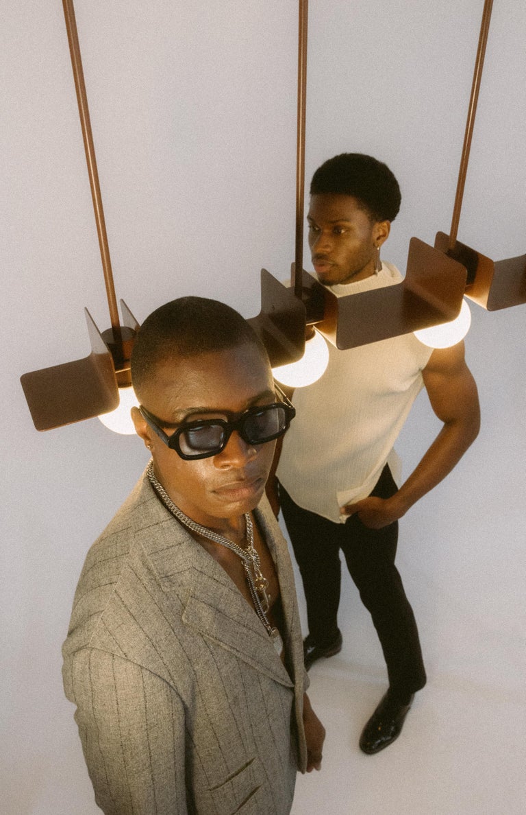 Contemporary 8 Element Lapel Chandelier by Astraeus Clarke Made in ...