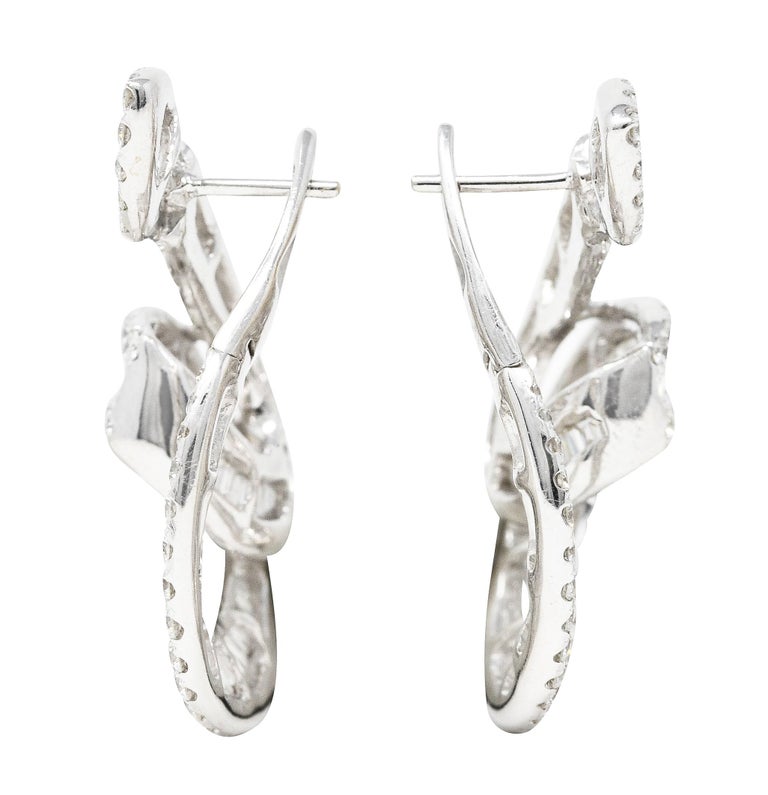 Contemporary 8.00 Carats Diamond 18 Karat White Gold Spiral Serpent ...