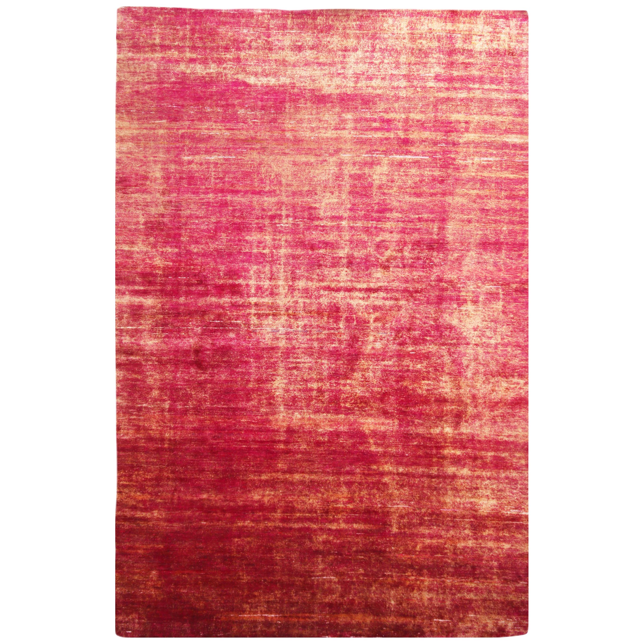 Geometric Maya Candy Pink Handwoven Modern Cotton Rug, Carpet and ...