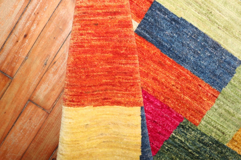 Contemporary Abstract Afghan Square Rug For Sale at 1stDibs