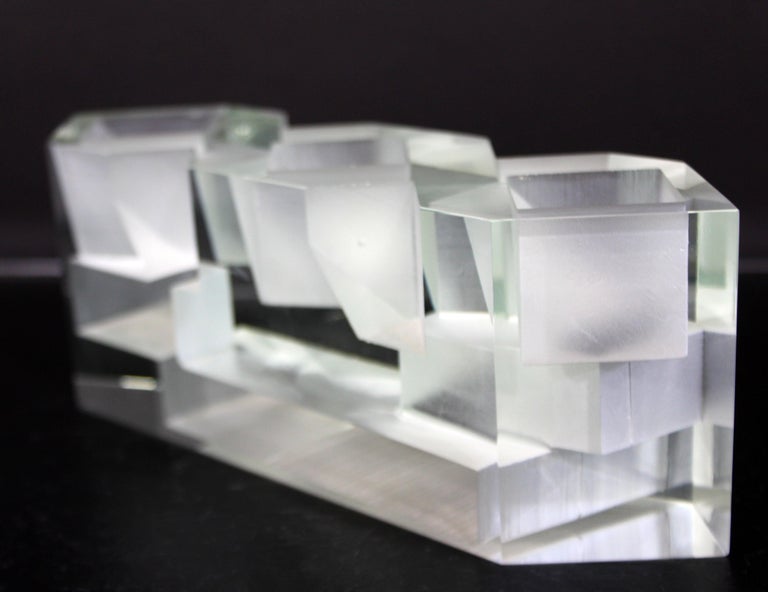 Contemporary Abstract Art Glass Table Sculpture Signed Steven Weinberg ...