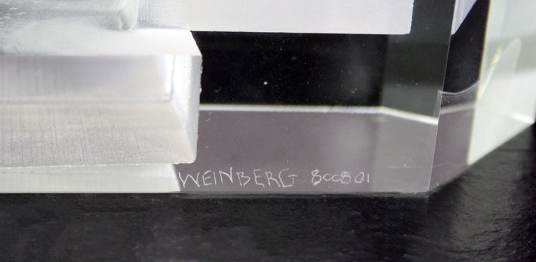 Contemporary Abstract Art Glass Table Sculpture Signed Steven Weinberg ...
