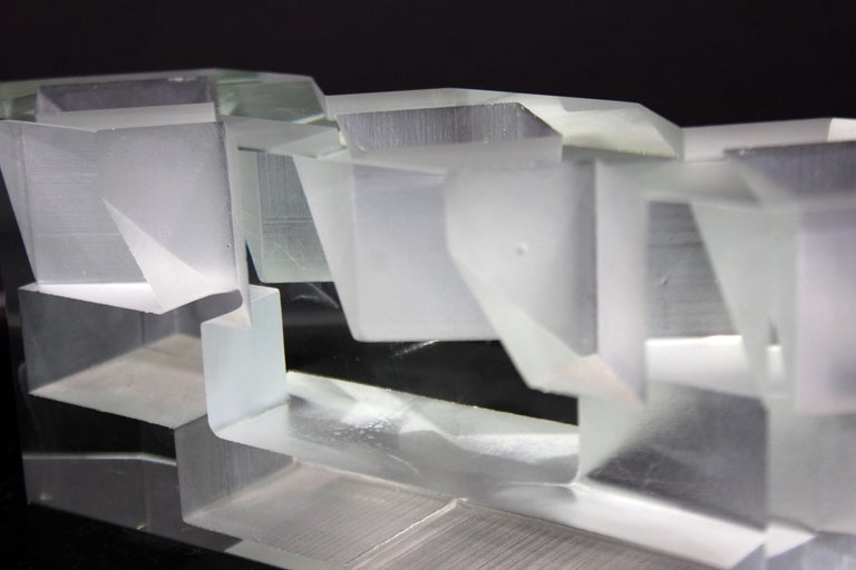 Contemporary Abstract Art Glass Table Sculpture Signed Steven Weinberg ...