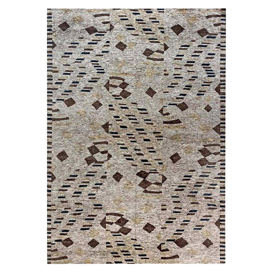 Contemporary M Group Design Brown Handmade Rug by Doris Leslie Blau For ...