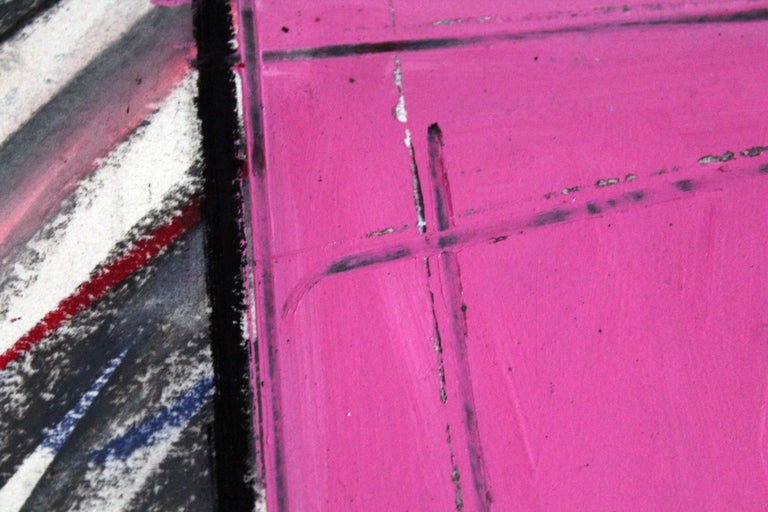 Contemporary Abstract Expressionist Mixed Media Pastel on Paper Signed ...