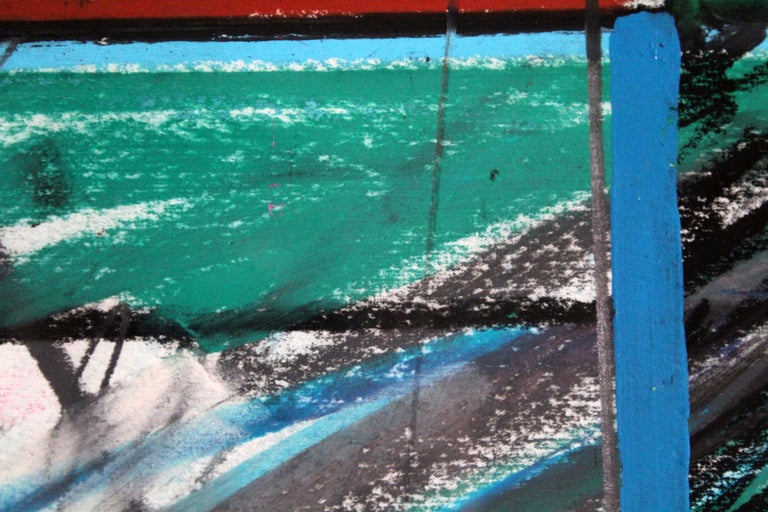 Contemporary Abstract Expressionist Mixed Media Pastel on Paper Signed ...