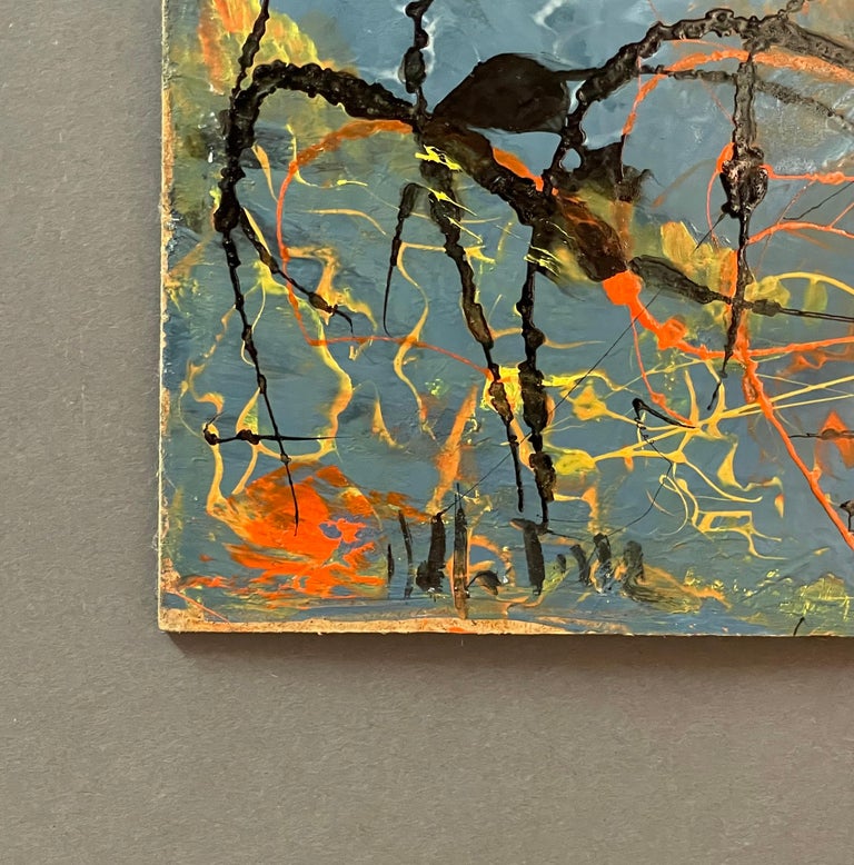 Contemporary Abstract Georges Mathieu Style Painting For Sale at 1stDibs