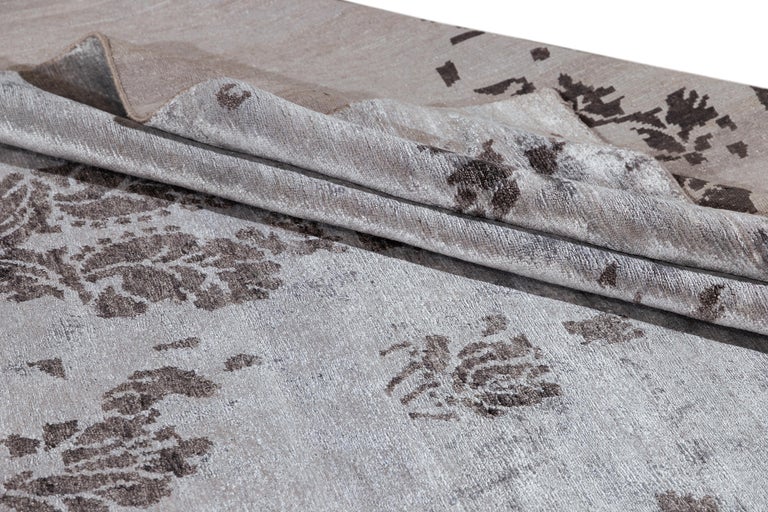 Contemporary Abstract Grey Silk Area Rug at 1stDibs | silk area rugs ...