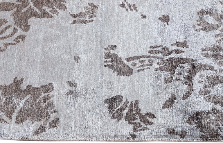 Contemporary Abstract Grey Silk Area Rug at 1stDibs | silk area rugs ...