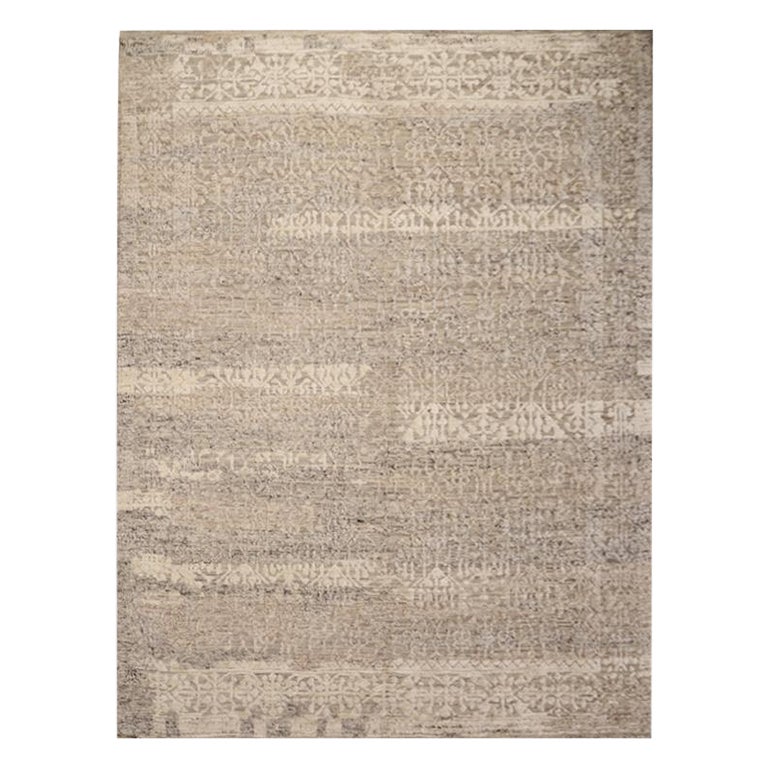 Contemporary Abstract Handmade Wool Rug For Sale at 1stDibs