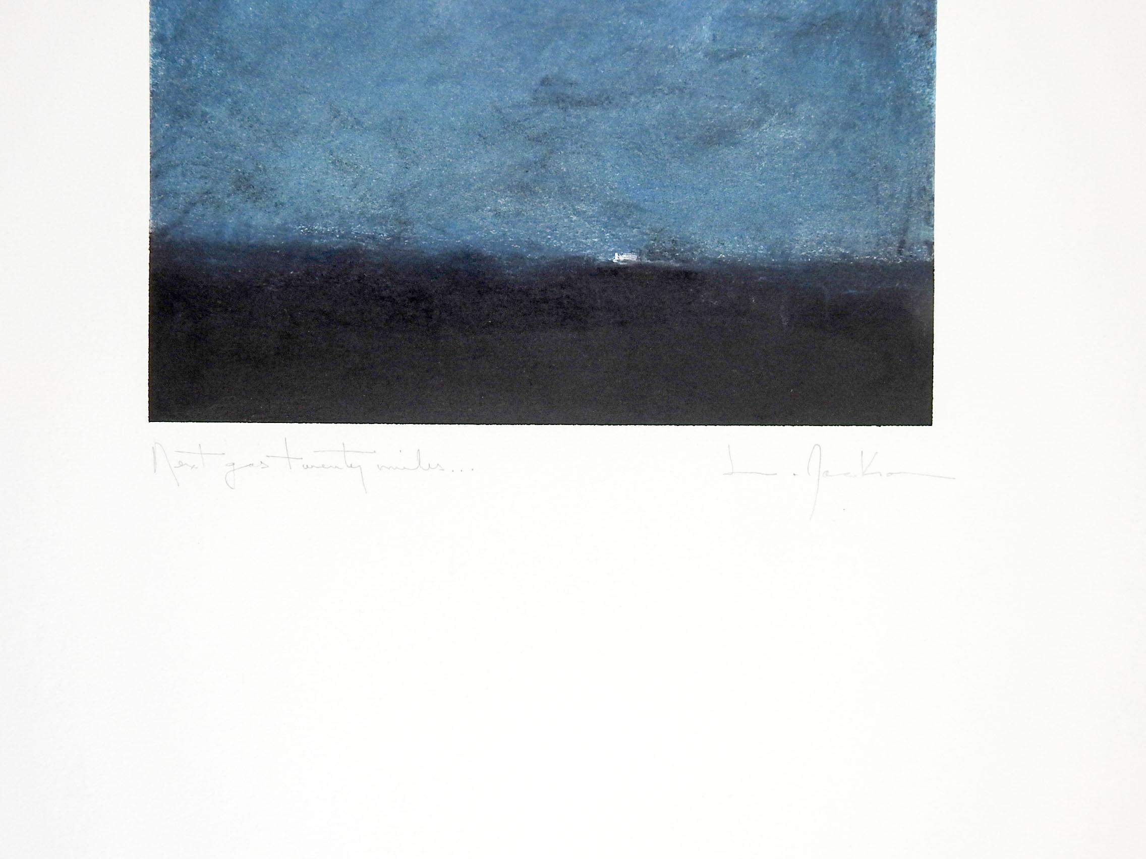 Contemporary Abstract Night Sky Horizon Monoprint For Sale at 1stDibs