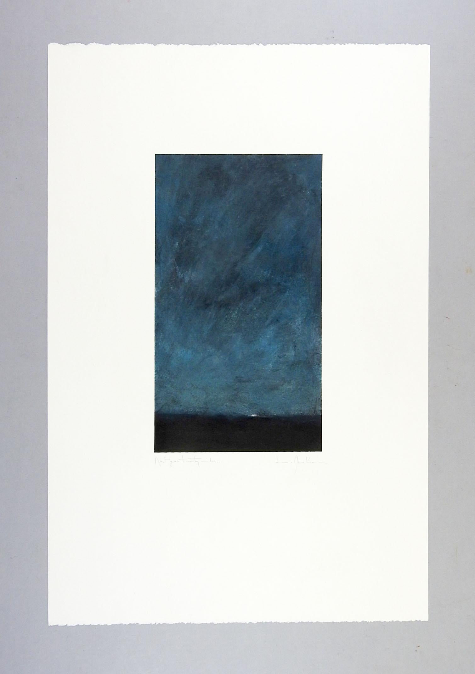 Contemporary Abstract Night Sky Horizon Monoprint For Sale at 1stDibs
