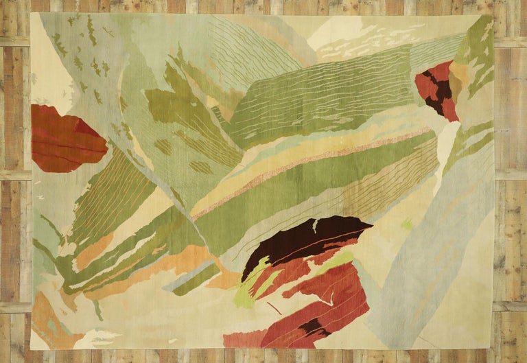 Contemporary Abstract Odegard Rug Inspired by William Morris at 1stDibs