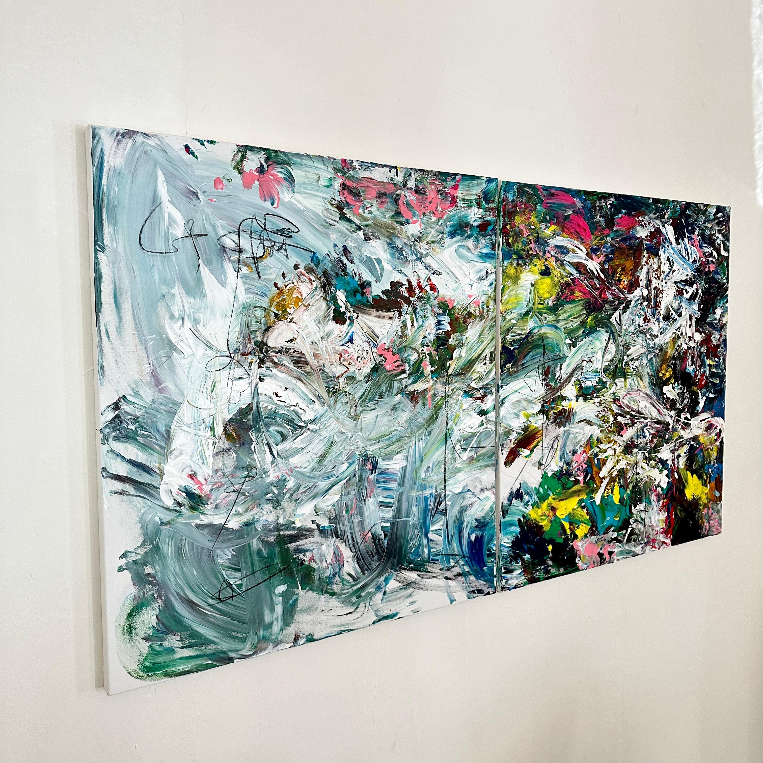 Contemporary Abstract Painting on Canvas by Felix Bachmann, Multiple ...