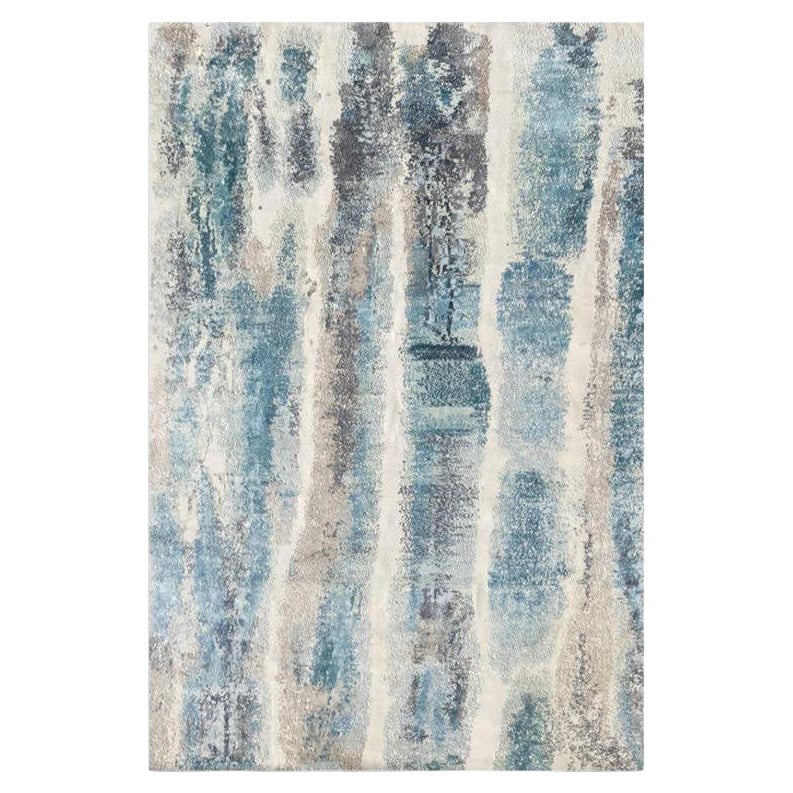 Blue Echo Grunge Design Rug For Sale at 1stDibs