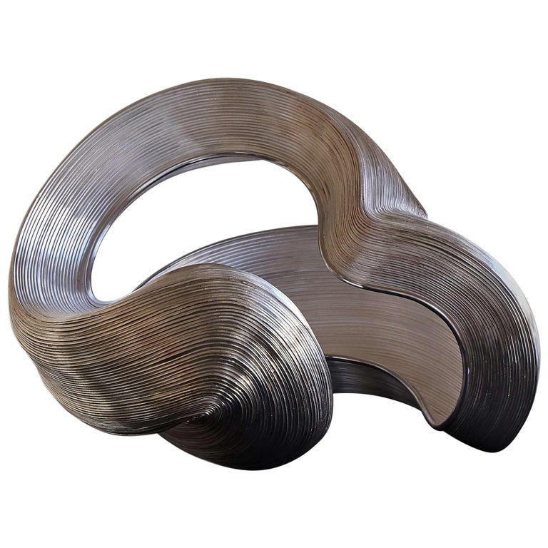 Contemporary Abstract Silver Sculpture by Nan Nan Liu For Sale at 1stDibs
