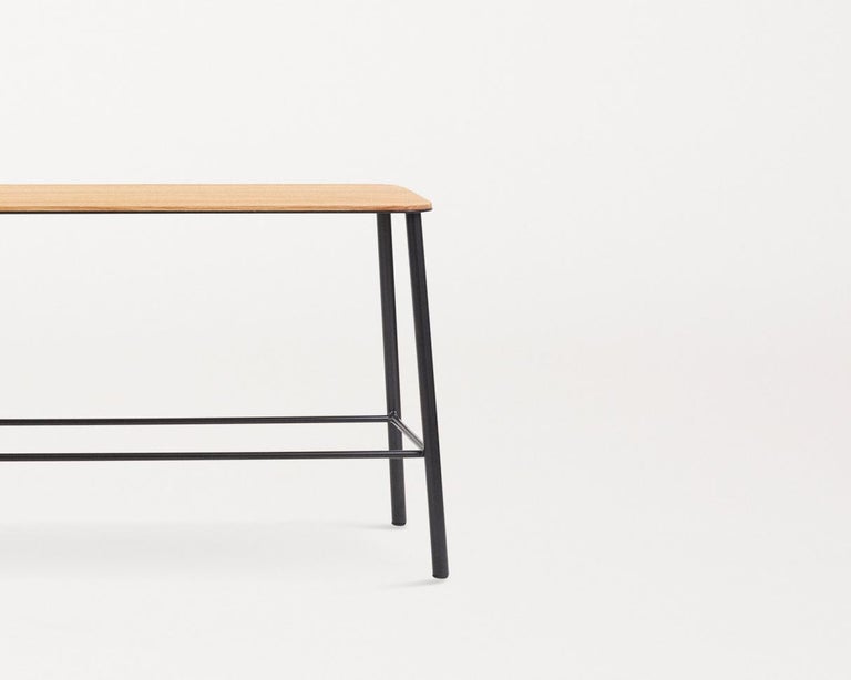 Frama Contemporary Scandinavian Adam Bench Oak with Matt Black Steel ...