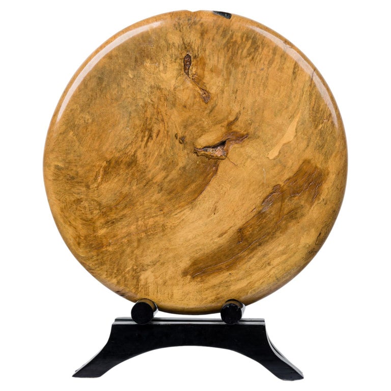 Contemporary American Modern Circular Wood Sculpture on Stand For Sale ...