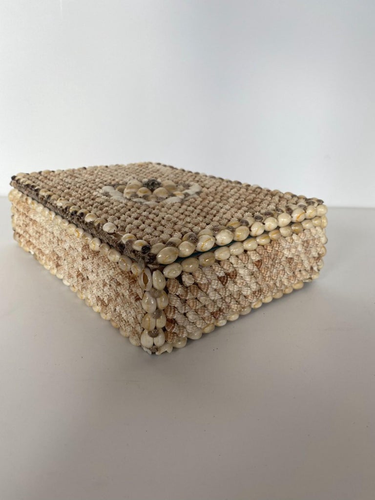 Contemporary American Modern Conch and Cowrie Seashell Jewelry Box For ...