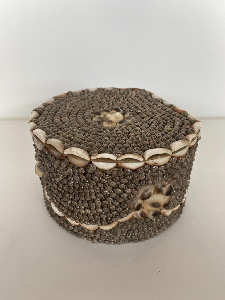 Contemporary American Modern Oval Seashell Veneer Jewelry Box For Sale ...