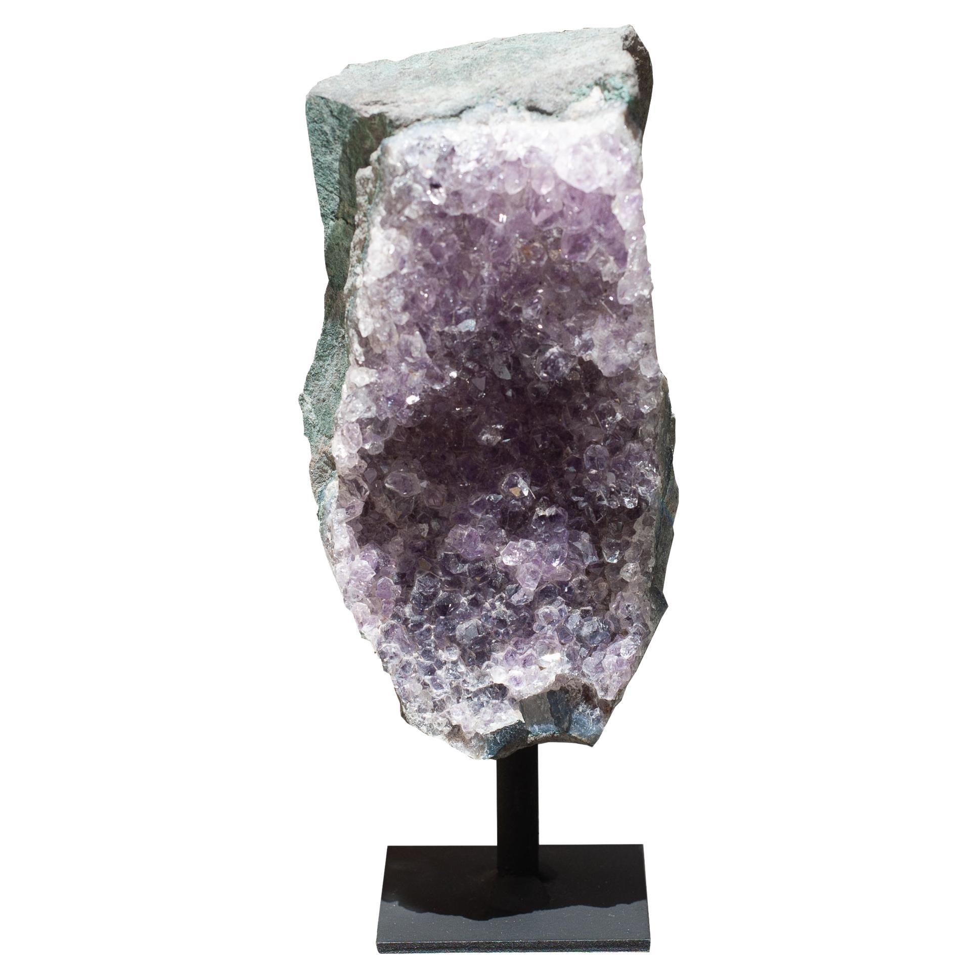 Amethyst Crystal on Steel Base by Ernst Scheubeck For Sale at 1stDibs