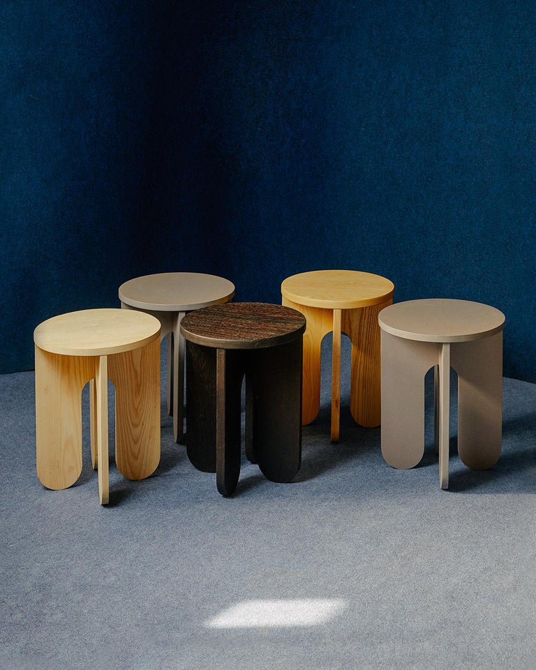 Contemporary and Solid Wood Capsule Stool by OWL For Sale at 1stDibs