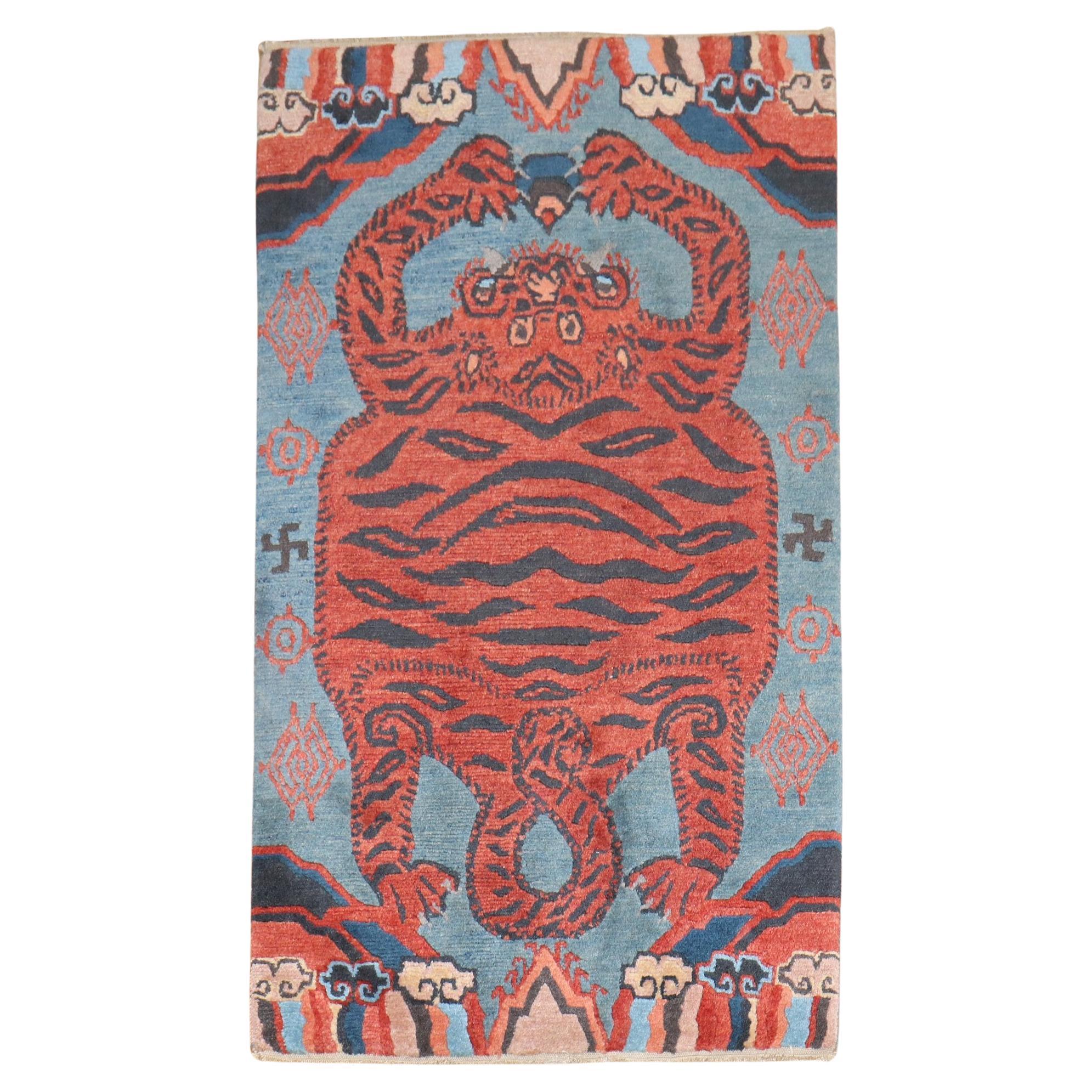 Nice Vintage Chinese Tibetan Rug at 1stDibs