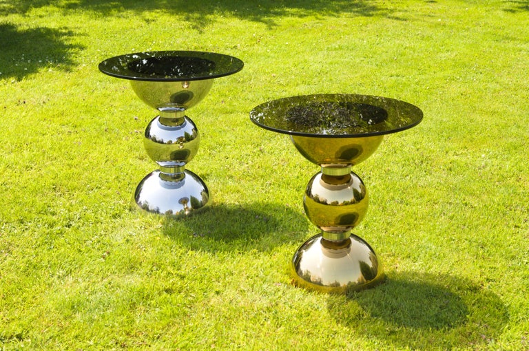 Contemporary Apollo Table in Polished Stainless Steel For Sale at 1stDibs