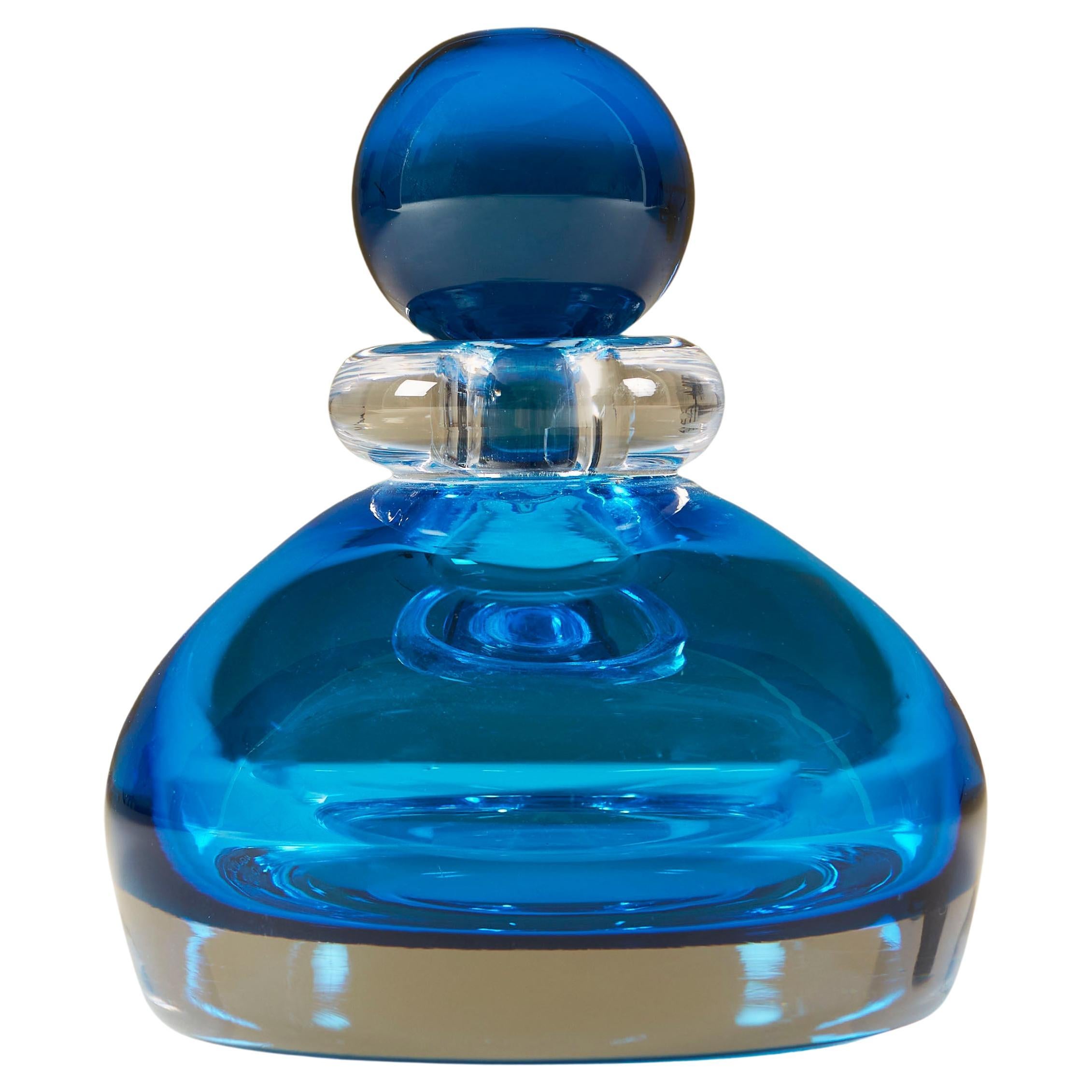 Contemporary aquamarine Murano perfume bottle For Sale at 1stDibs