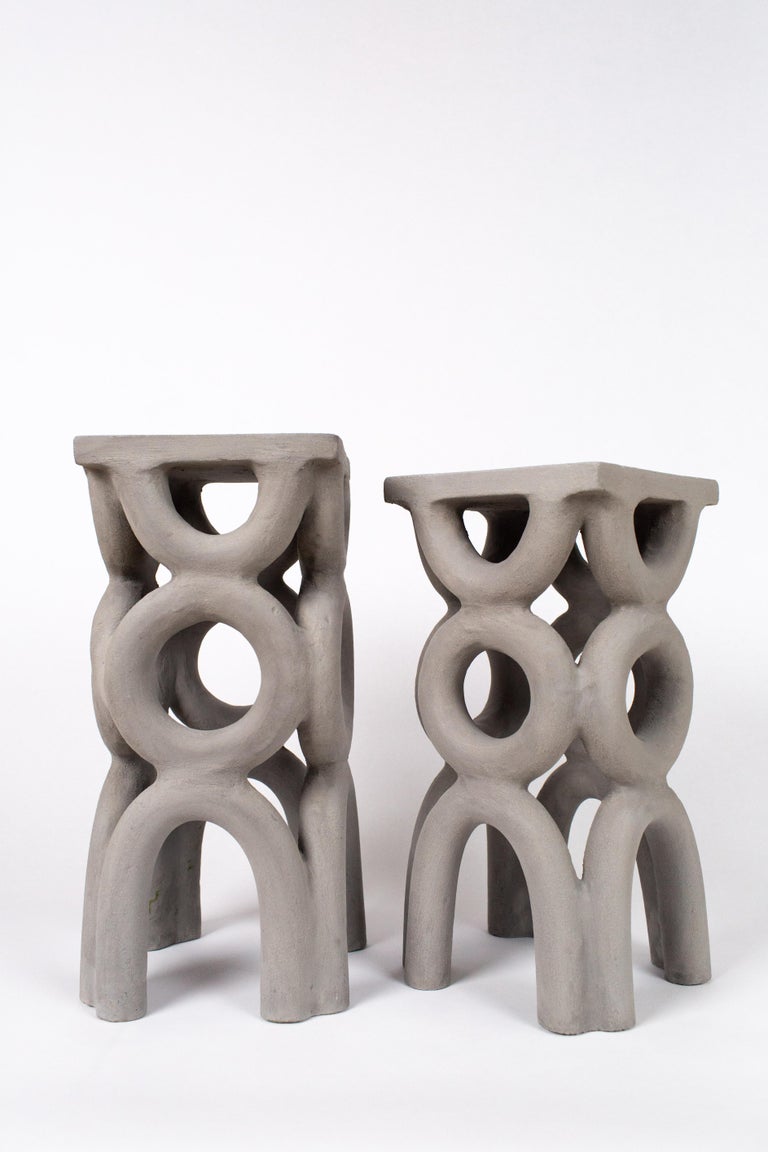 Contemporary Arch Stool in Fired Ceramic For Sale at 1stDibs