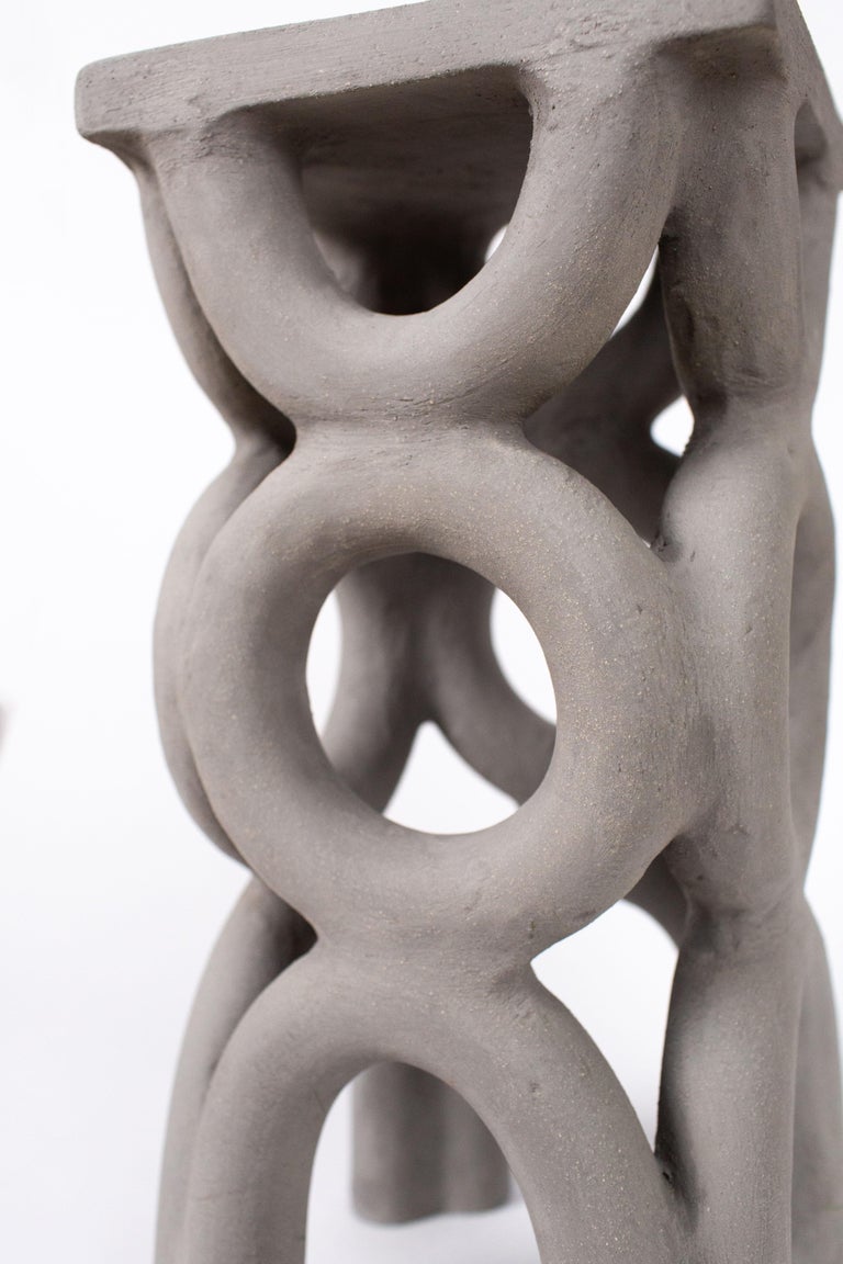 Contemporary Arch Stool in Fired Ceramic For Sale at 1stDibs