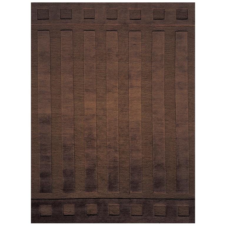 Contemporary Area Rug Brown, Handmade of Wool, "Corbu" Chocolate For ...