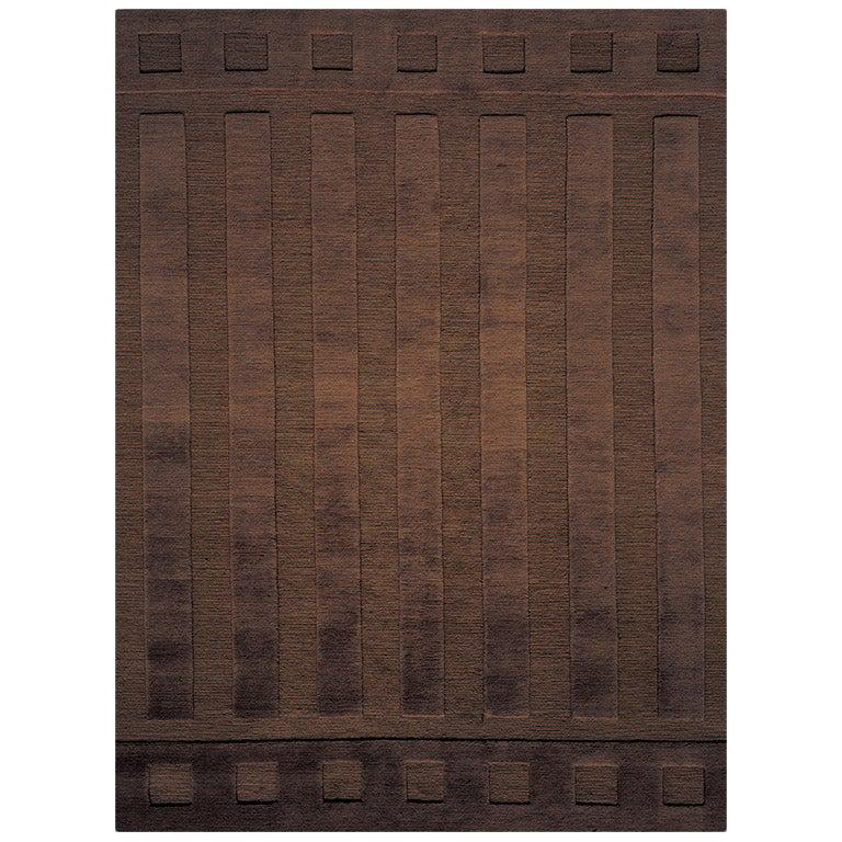 Contemporary Area Rug Brown, Handmade of Wool, "Corbu" Chocolate For ...