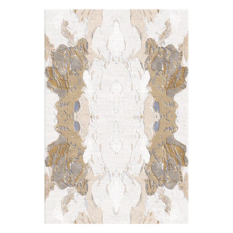 Contemporary Area Rug in Ivory, Cream, Beige Handmade of Silk, Wool ...