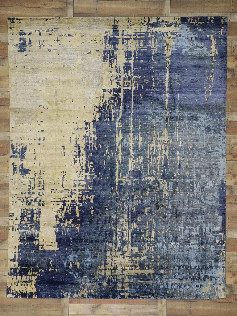 New Contemporary Area Rug with Abstract Expressionist and Grunge Art ...