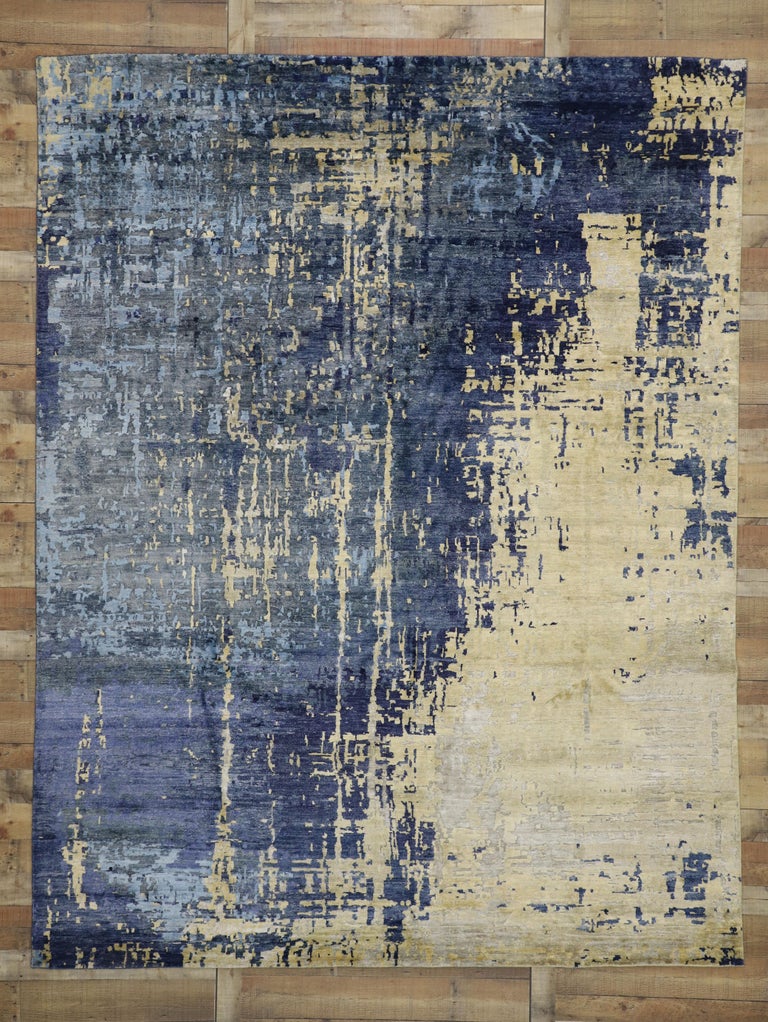 New Contemporary Area Rug with Abstract Expressionist and Grunge Art ...