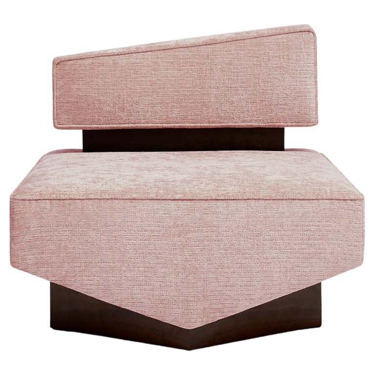 Contemporary Armchair 'Divergent' by Marta Delgado, Walnut, Pink For ...