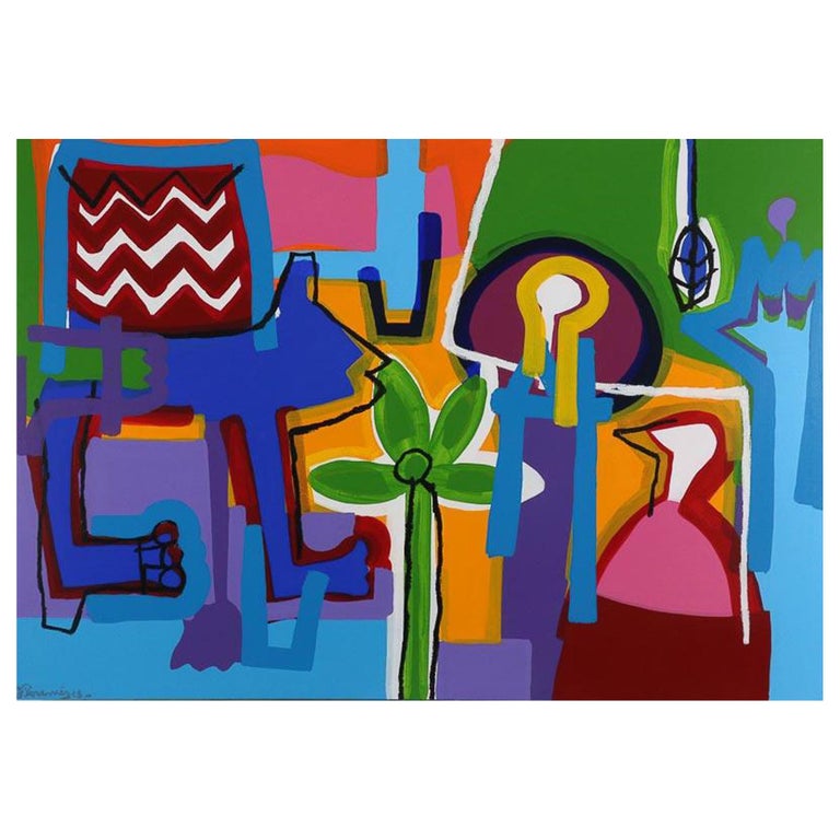 Contemporary Art "a Full Day of Joy" Large Abstract Expressionist ...
