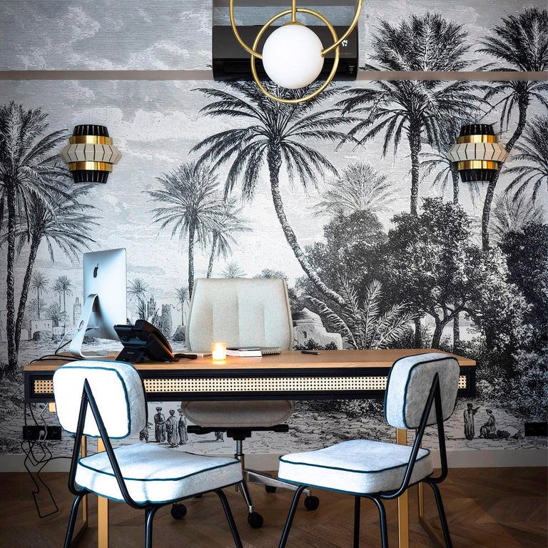 Contemporary Art Deco Inspired Comb Wall Sconce Ivory and Polished ...