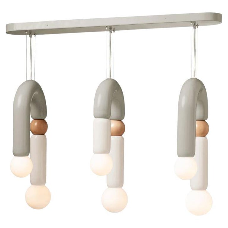 Contemporary Art Deco Pendant Lamp Play III in Taupe, Ivory and Natural ...