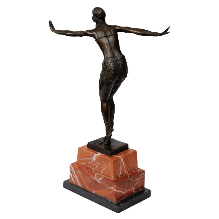 Contemporary Art Deco Style Bronze of a Dancer For Sale at 1stDibs