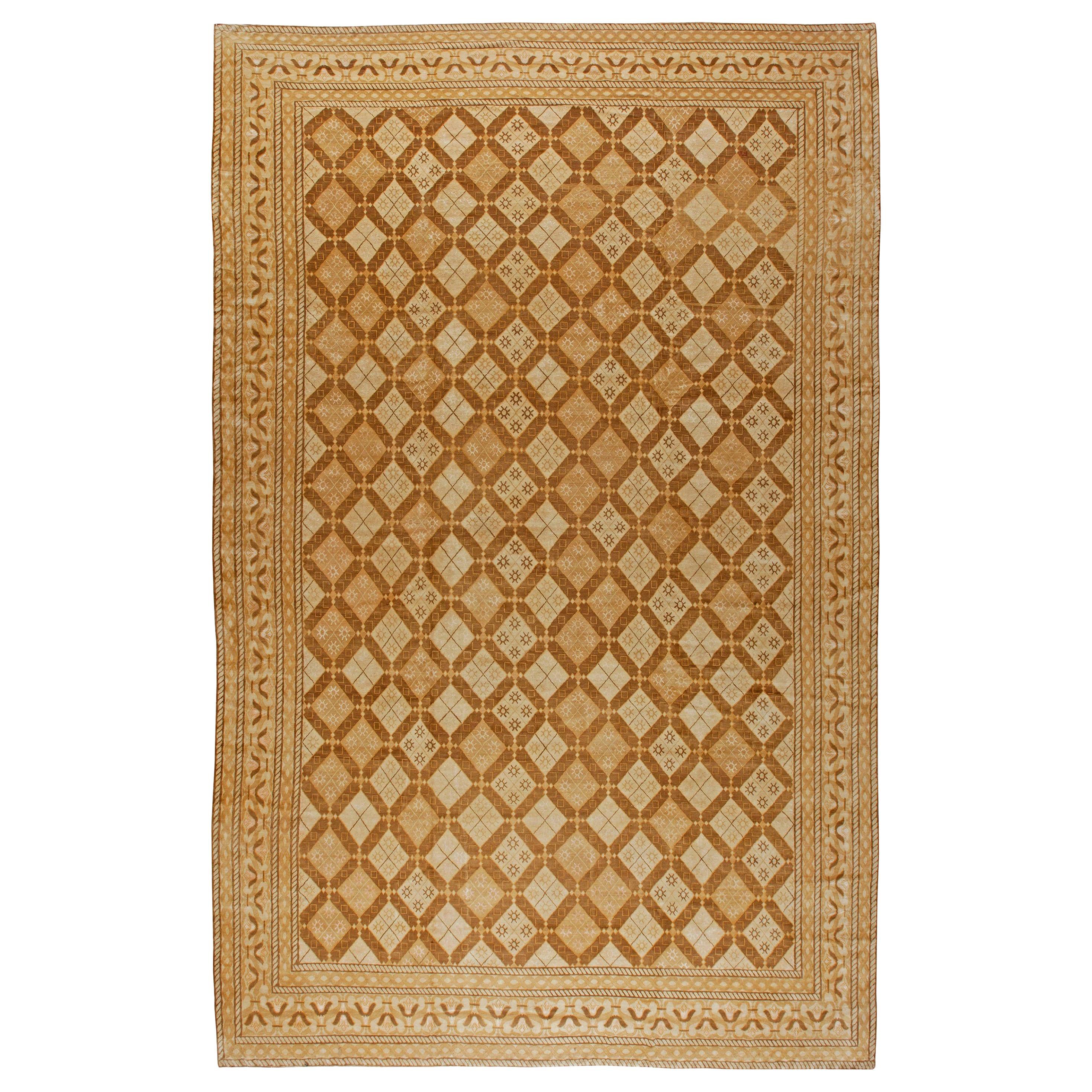 Contemporary Art Deco Tibetan Handmade Silk and Wool Rug by Doris ...