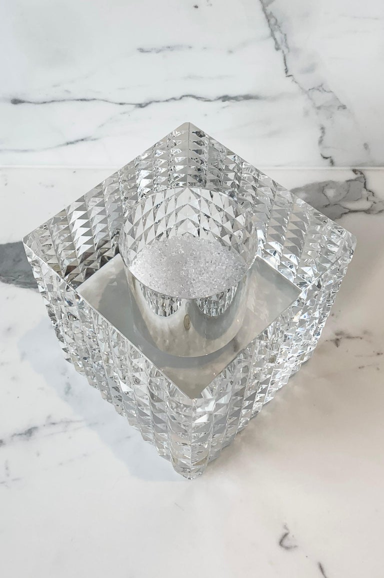 Contemporary Art Glass Cut Crystal Square Pyramid Faceted Vase by ...