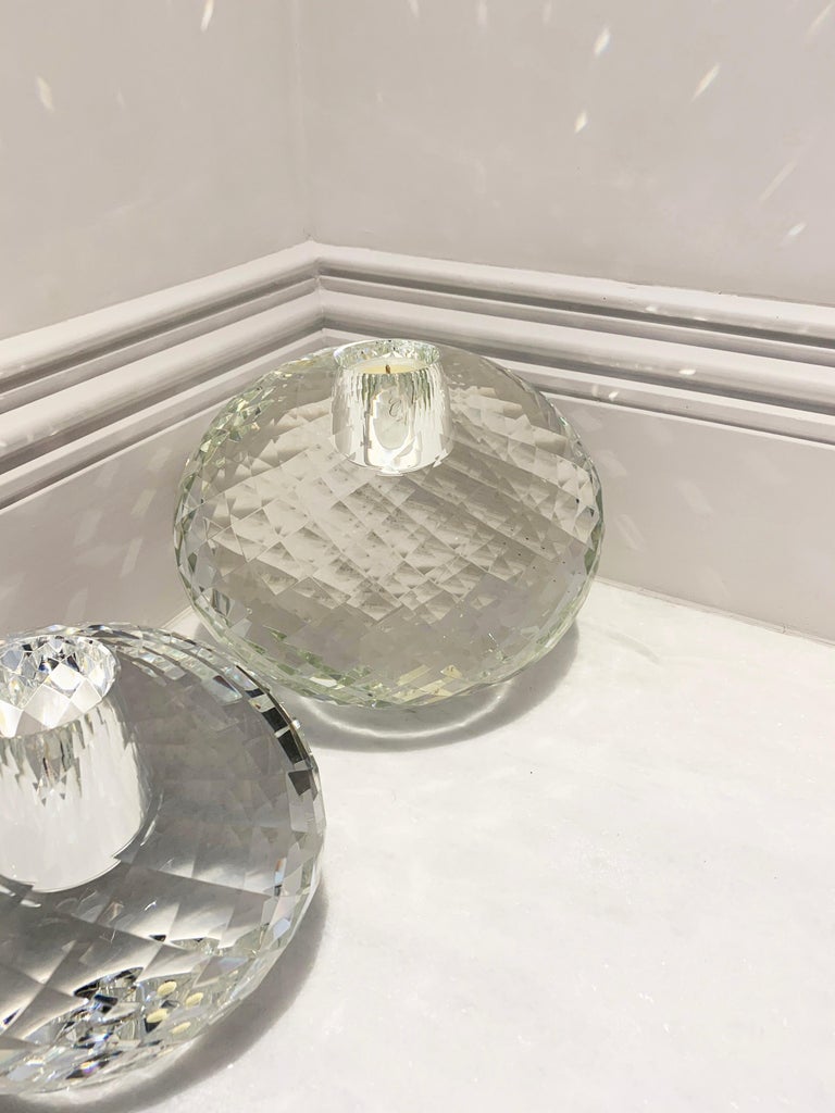 Large Modern Candle Holder, Art Glass, Crystal Sphere by Veritas Home ...