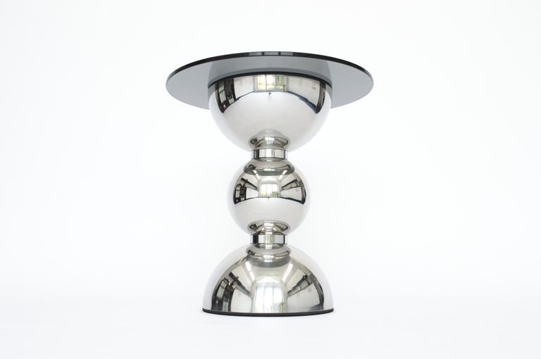 Contemporary Artemis Table in Polished Stainless Steel For Sale at 1stDibs