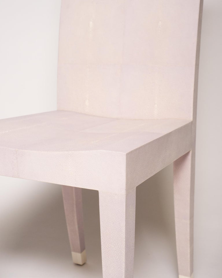 Contemporary Authentic Shagreen Pale Purple Lavender Chair For Sale at ...
