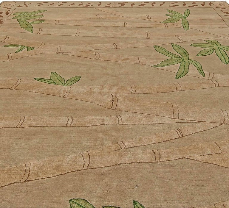 Contemporary Bamboo Handmade Wool and Silk Rug by Doris Leslie Blau For ...