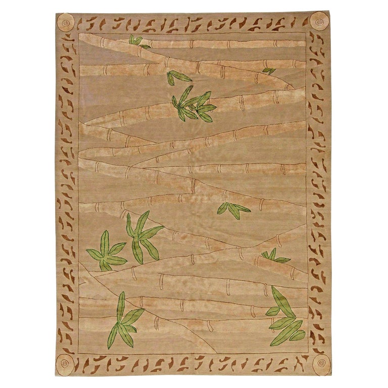 Contemporary Bamboo Handmade Wool and Silk Rug by Doris Leslie Blau For ...