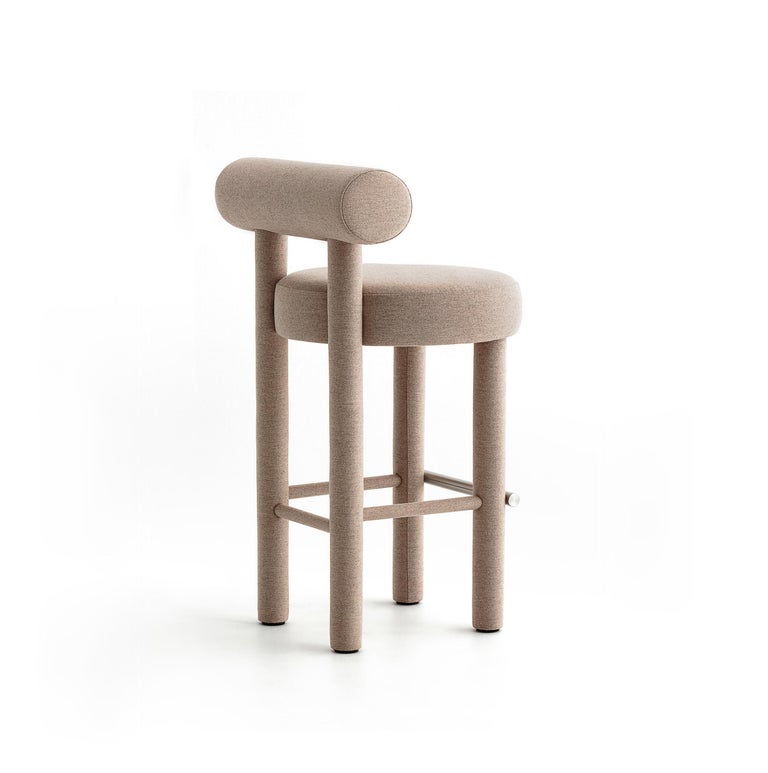 Contemporary Bar Chair 'Gropius CS1' by Noom, Fully upholstered, Calico ...
