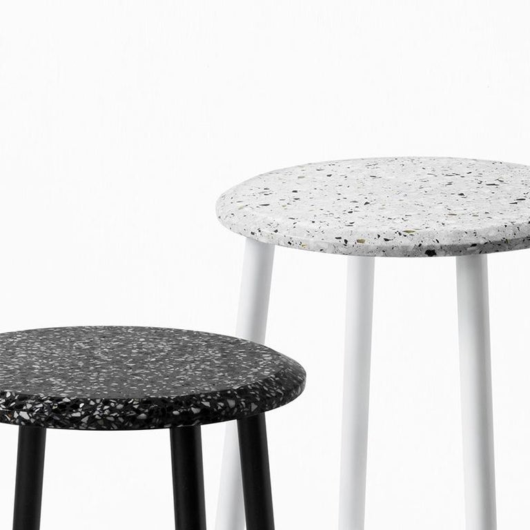 Contemporary Bar Stool 'PING' Made of Black Terrazzo at 1stDibs
